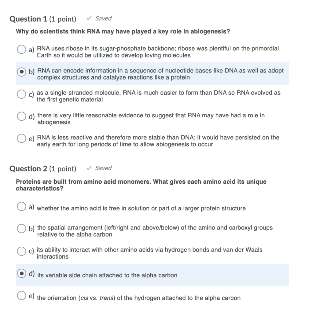 Solved Question 5 (1 point) Saved When a protein has a | Chegg.com
