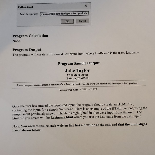 Table of Contents Introduction Program Output Submit | Chegg.com