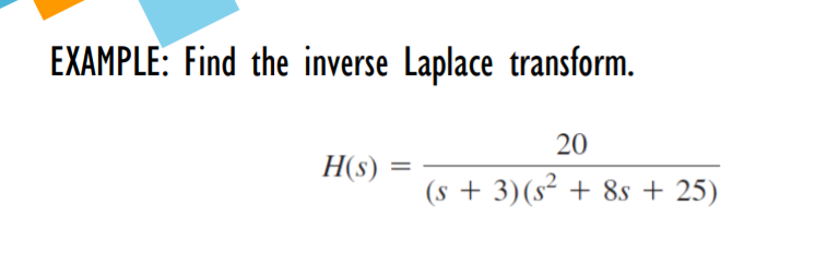 Solved EXAMPLE: Find the inverse Laplace transform. 10s+ 4 | Chegg.com