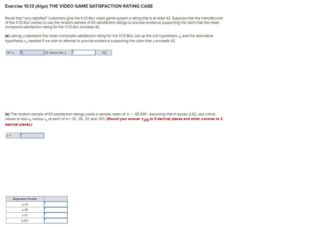 Solved Exercise 10.13 (Algo) THE VIDEO GAME SATISFACTION | Chegg.com