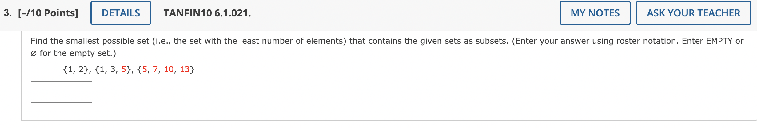 Solved Find the smallest possible set (i.e., the set with | Chegg.com