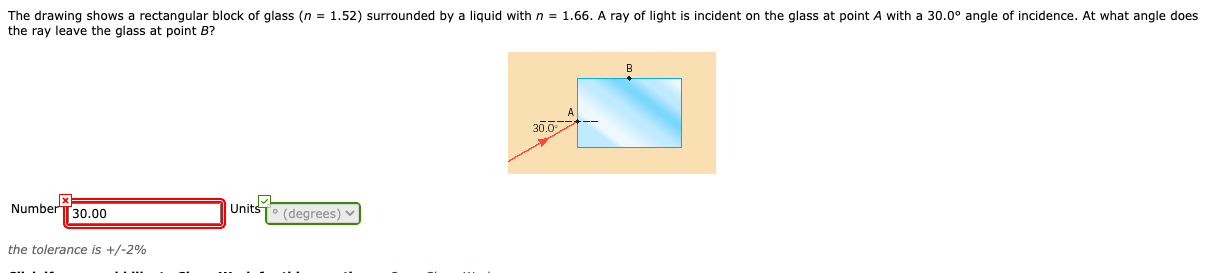 Solved The drawing shows a rectangular block of glass (n = | Chegg.com