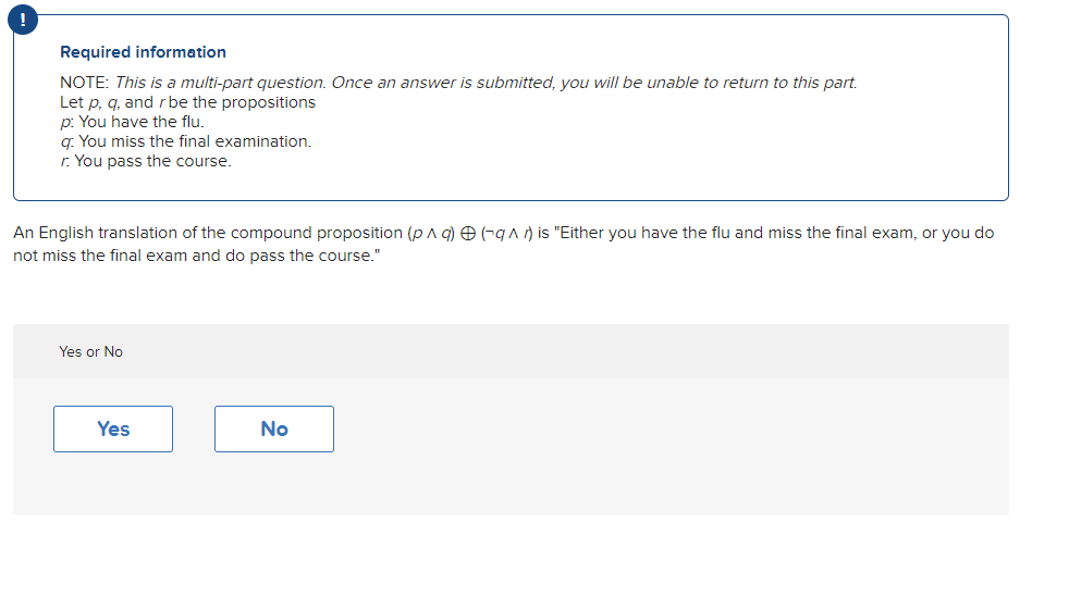 Solved An English translation of the compound proposition (p | Chegg.com