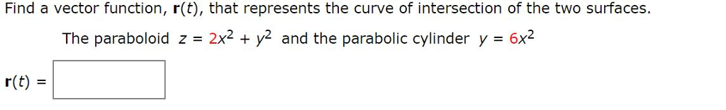 Solved Find a vector function, r(t), that represents the | Chegg.com