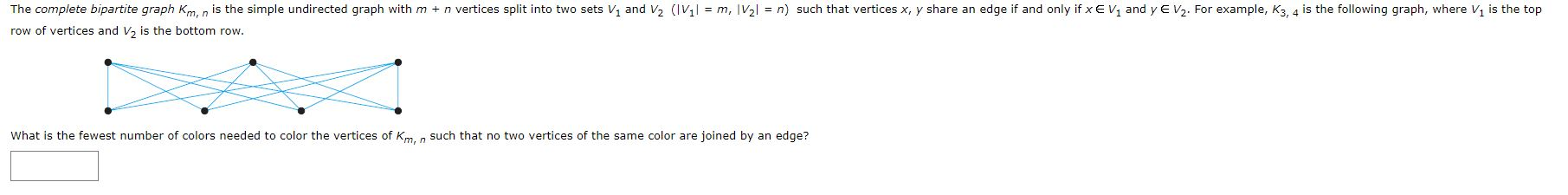 Solved The complete bipartite graph Km.n is the simple | Chegg.com