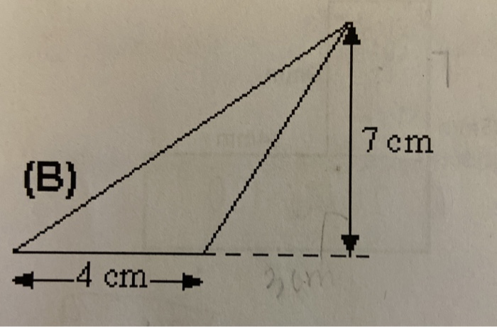Solved 7 cm (B) + 4 cm | Chegg.com