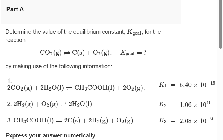 Solved Determine the value of the equilibrium constant, | Chegg.com