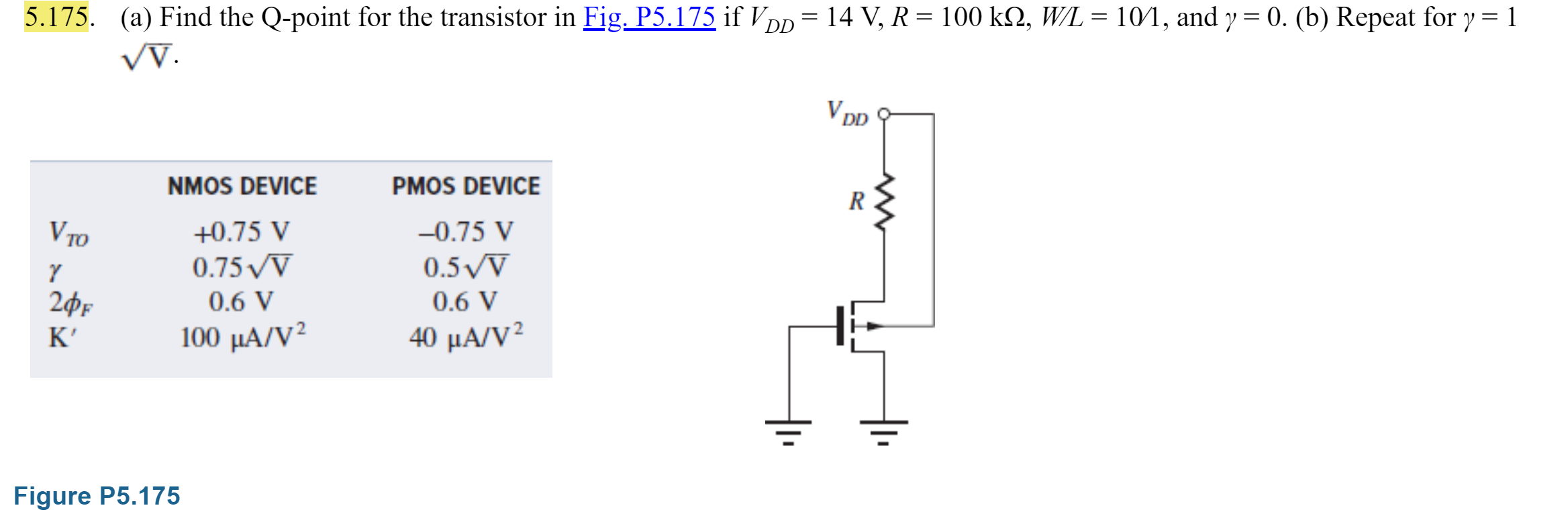 Solved 5.175. (a) Find the Q-point for the transistor in | Chegg.com