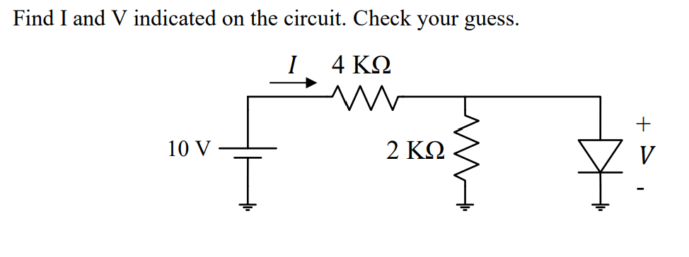 Solved Find I and V indicated on the circuit. Check your | Chegg.com