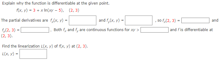 Solved Explain why the function is differentiable at the | Chegg.com
