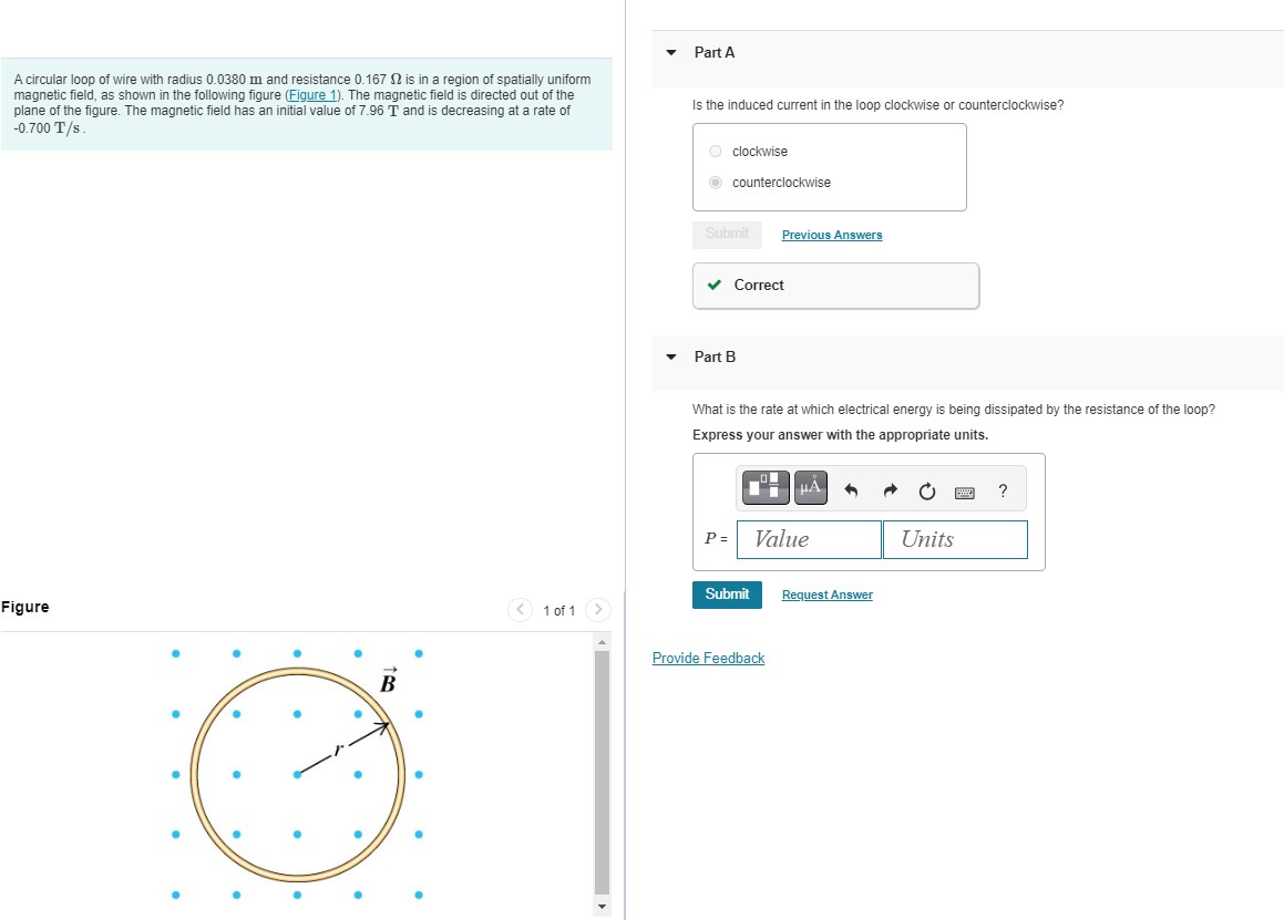 Solved A circular loop of wire with radius 0.0380 m and | Chegg.com