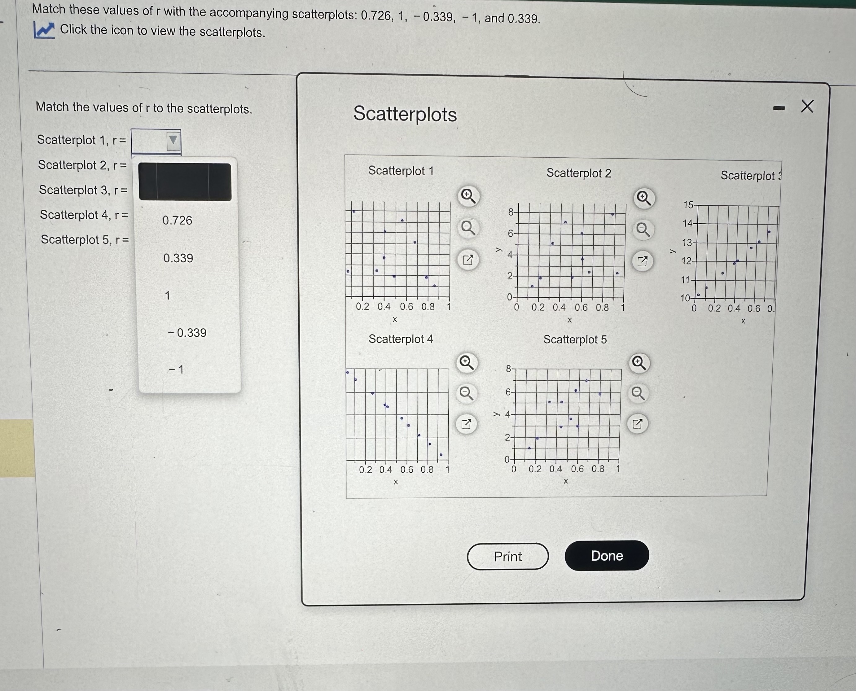 Solved Match these values of r with the accompanying | Chegg.com
