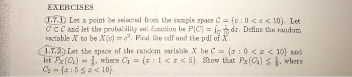 Solved EXERCISES ITD Let a point be selected from the sample | Chegg.com
