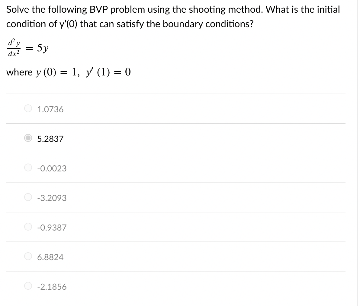 Solved Solve The Following Bvp Problem Using The Shooting