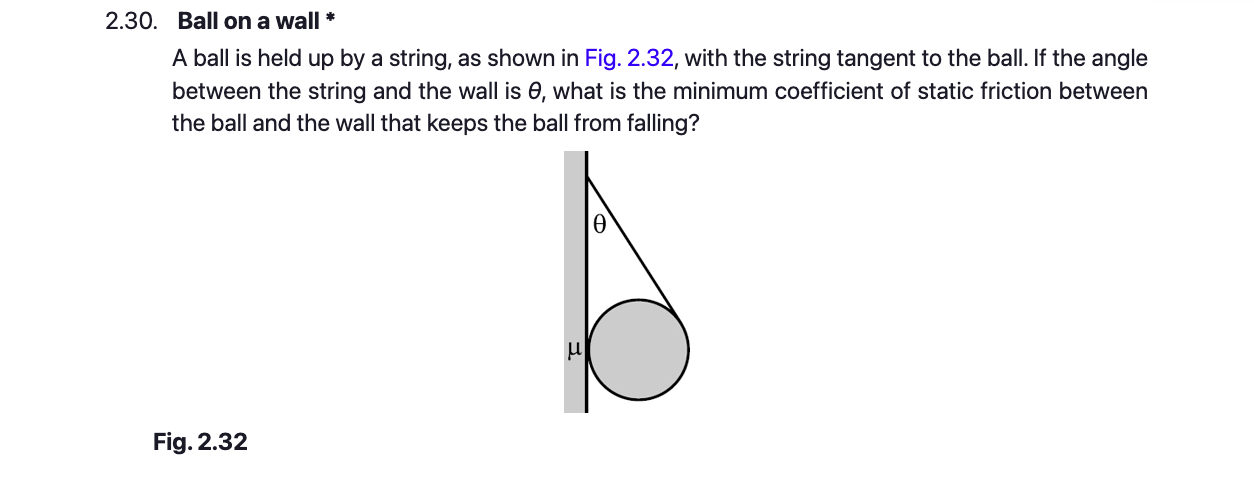Solved 30. Ball on a wall * A ball is held up by a string, | Chegg.com