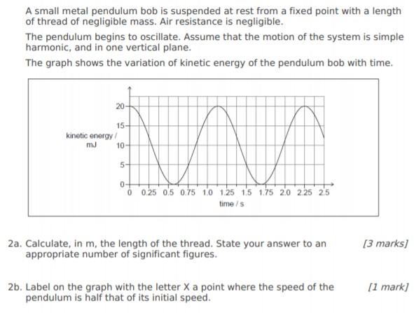 Solved A small metal pendulum bob is suspended at rest from | Chegg.com