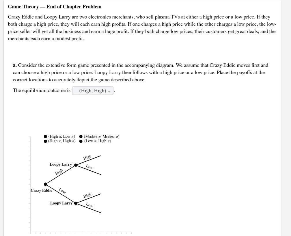 Solved Game Theory — End of Chapter Problem Crazy Eddie and | Chegg.com