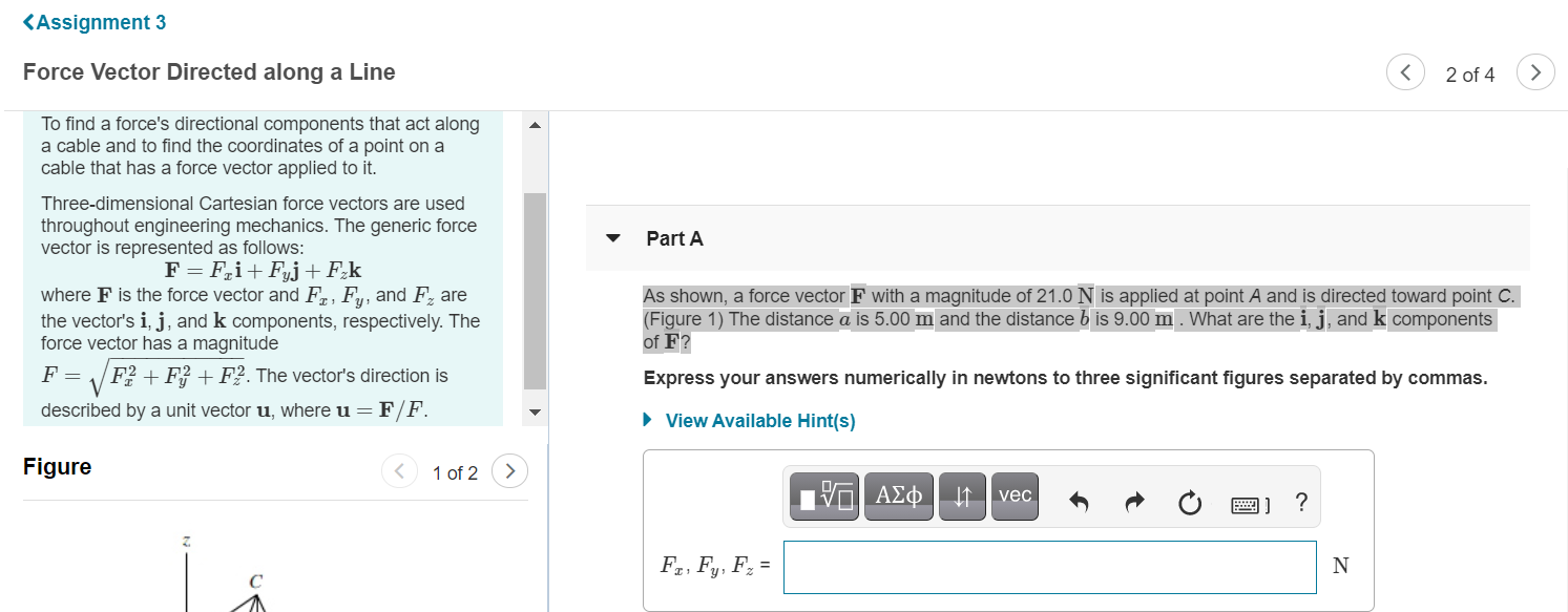 Solved To find a force's directional components that act | Chegg.com