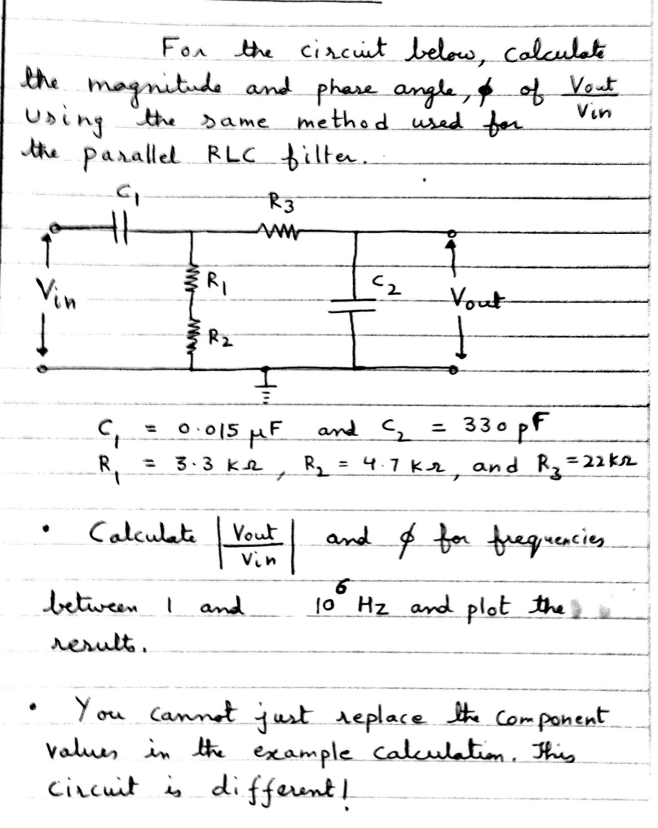 Solved For the circuit below, calculatethe magnitude and | Chegg.com