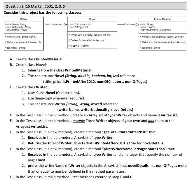 Solved Question 2 (15 Marks): CLO1, 2, 3,5 Consider this | Chegg.com