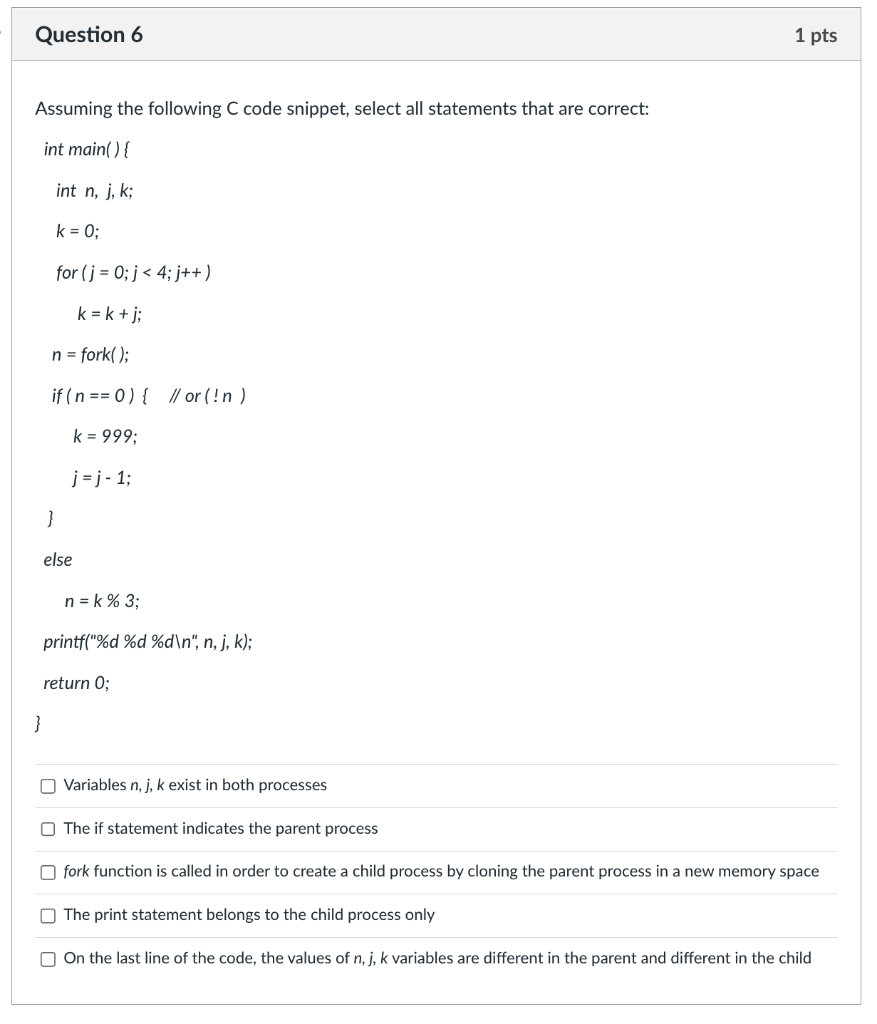 Solved Question 6 1 pts Assuming the following C code | Chegg.com