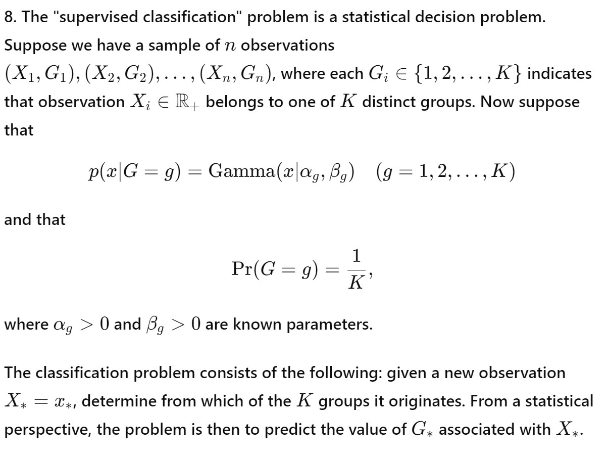Solved The "supervised classification" problem is ﻿a | Chegg.com