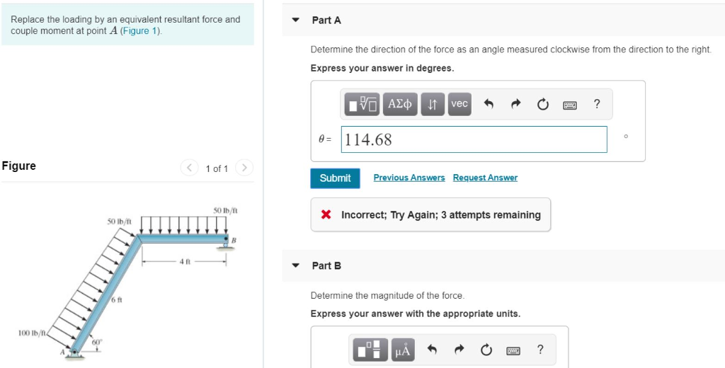 Solved Replace the loading by an equivalent resultant force | Chegg.com