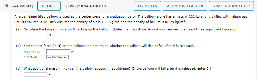 Solved A large helium filled balloon is used as the center | Chegg.com