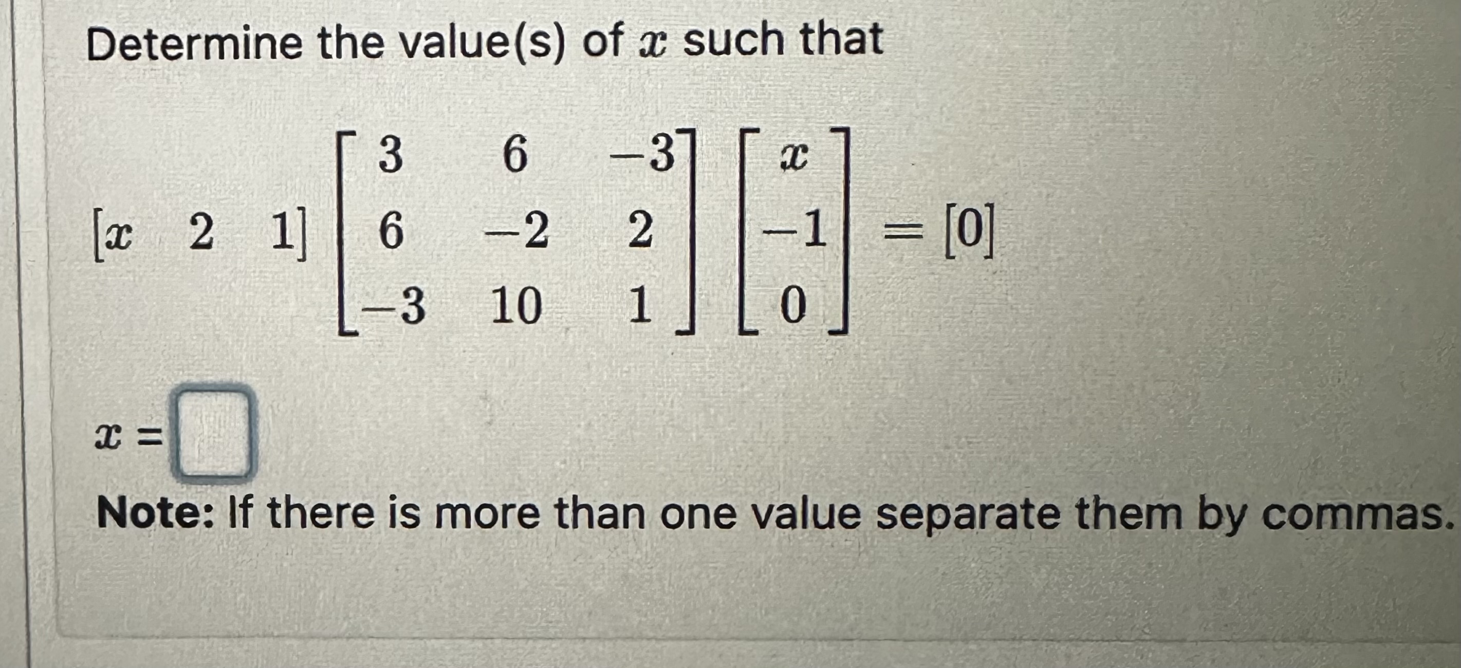 Solved Determine the value(s) ﻿of x ﻿such | Chegg.com