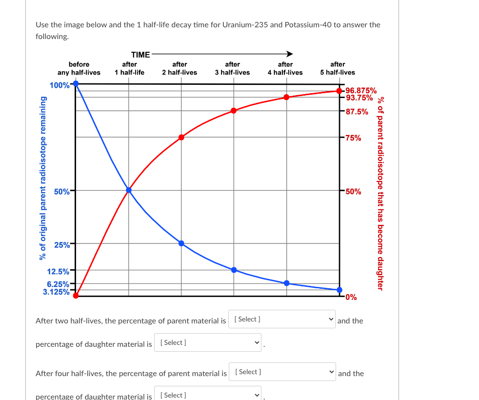 Solved Use the image below and the 1 half-life decay time | Chegg.com