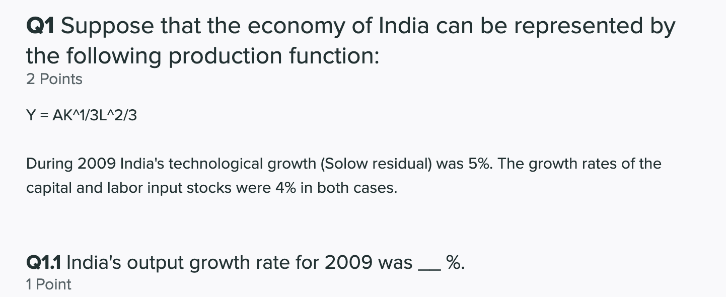 Solved Q1 Suppose that the economy of India can be | Chegg.com