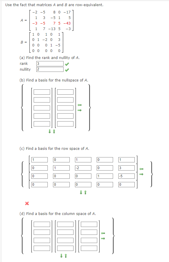 Solved Use the fact that matrices A and B are | Chegg.com