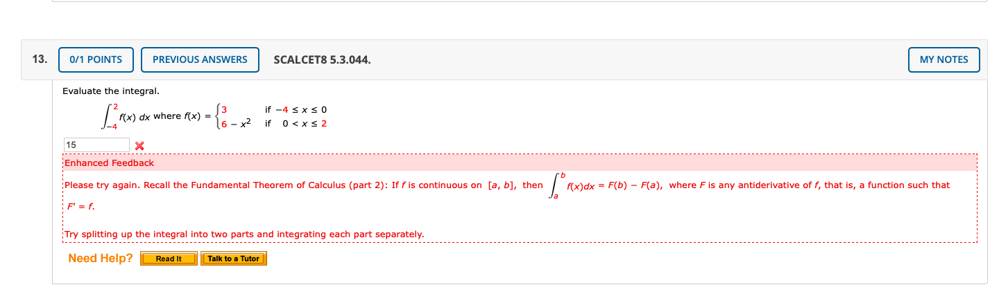Solved 0/1 POINTS PREVIOUS ANSWERS SCALCET8 5.3.044. MY | Chegg.com