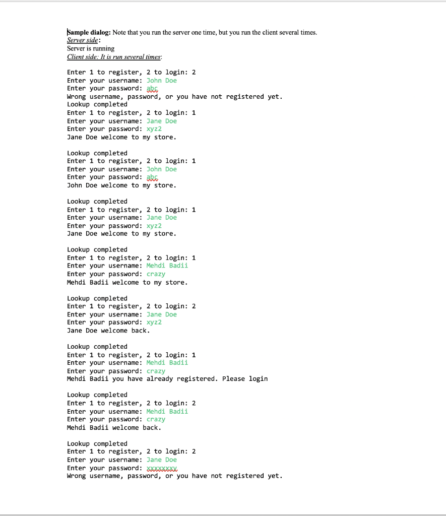 Solved We would like to program a client-server to track a | Chegg.com