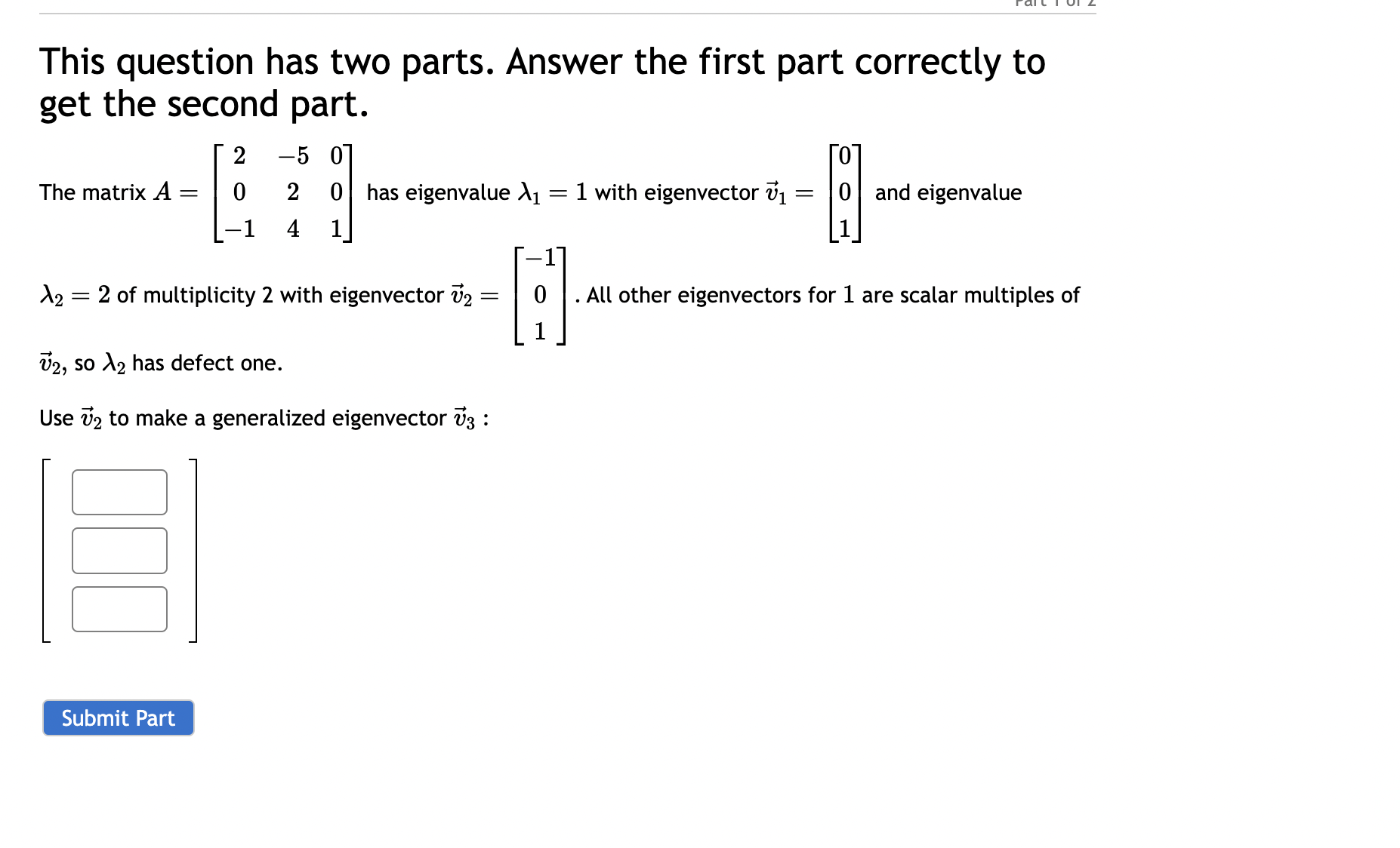 Solved This question has two parts. Answer the first part | Chegg.com