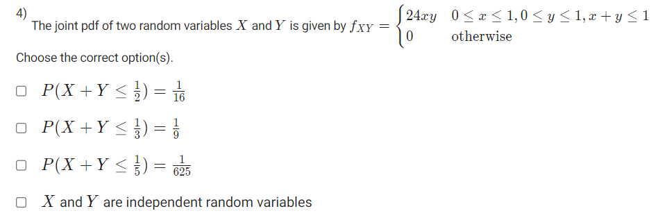 Solved The joint pdf of two random variables X and Y is | Chegg.com