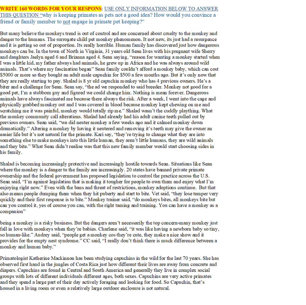 Solved WRITE 160 WORDS FOR YOUR RESPONS: USE ONLY | Chegg.com