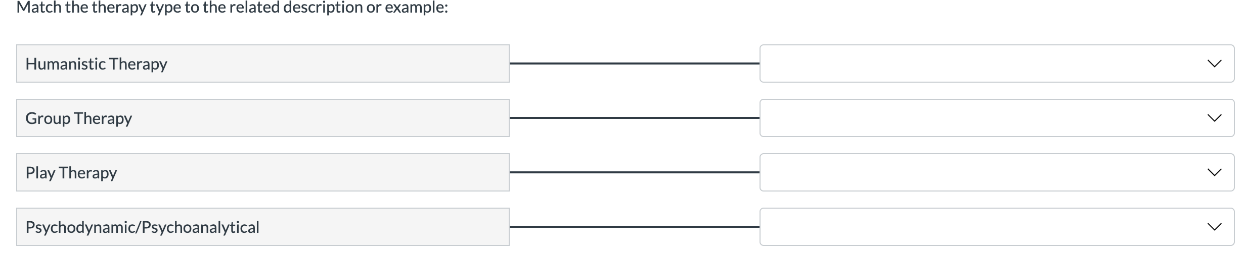Solved Match the therapy type to the related description or | Chegg.com
