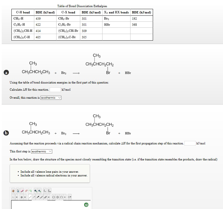 Solved Table of Bond Dissociation Enthalpies C-H bond BDE | Chegg.com Solved Table of Bond Dissociation Enthalpies C-H bond BDE | Chegg.com