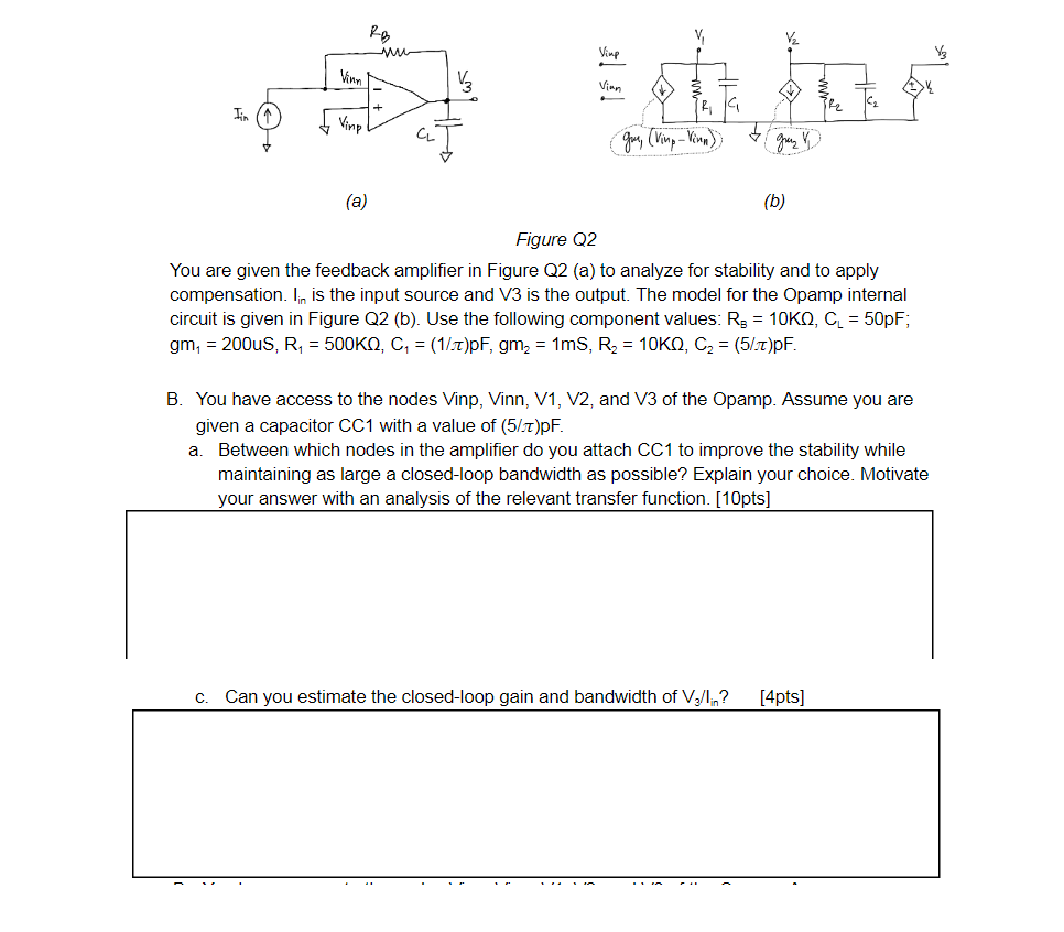 Solved (a) (b) Figure Q2 You are given the feedback | Chegg.com