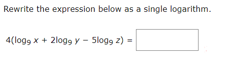 Solved Rewrite the expression below as a single logarithm. | Chegg.com