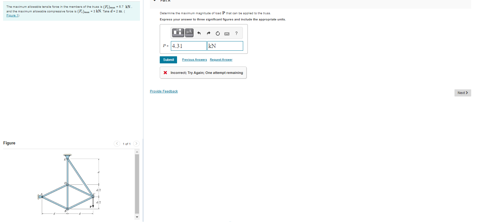 Solved The maximum allowable tensile force in the members of | Chegg.com