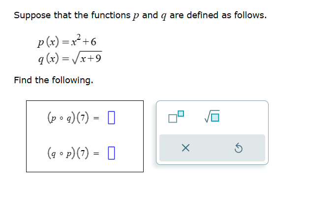 Solved Suppose that the functions p and q are defined as | Chegg.com