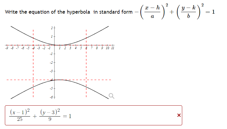 Solved Write the equation of the hyperbola in standard form | Chegg.com