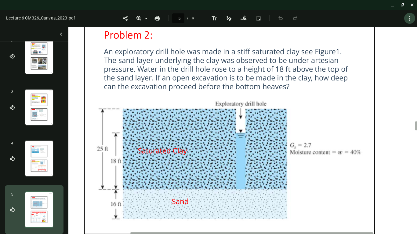 Solved Problem 2: An exploratory drill hole was made in a | Chegg.com
