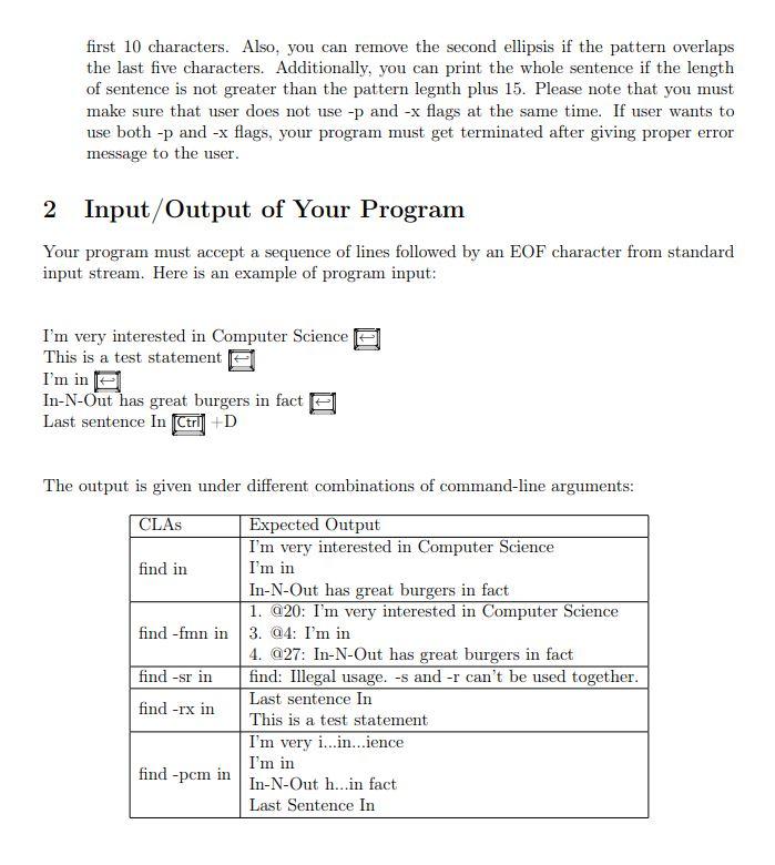 Solved The program must support the following command-line | Chegg.com