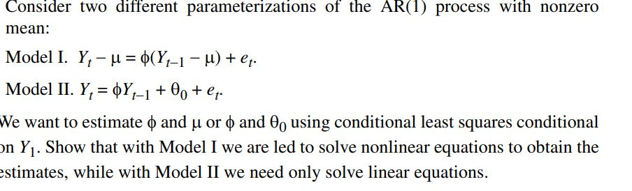 Solved Consider two different parameterizations of the AR(1) | Chegg.com