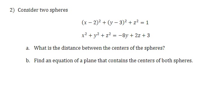 Solved 2) Consider two spheres | Chegg.com