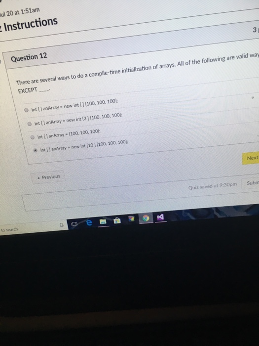 Solved int [1 anArray new int [10)] int [] anotherArray (6, | Chegg.com