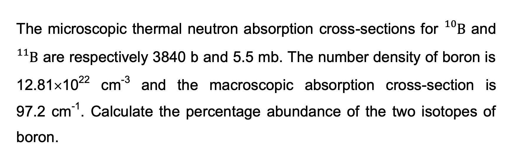 Solved The microscopic thermal neutron absorption | Chegg.com